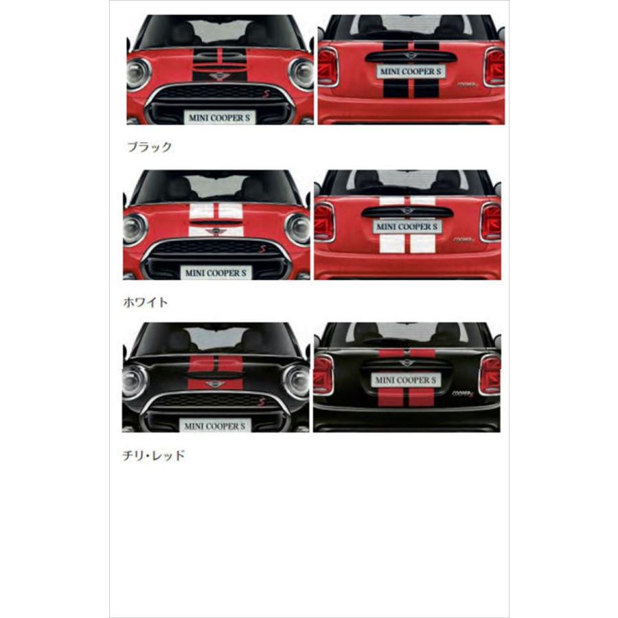 MINI 3ドア MINI 5ドア スポーツ・ストライプ ボンネット／トランク・セット MINI純正部品 XU15MW パーツ オプション | LINEブランドカタログ