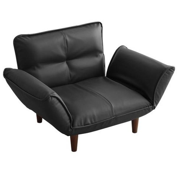 CELLUTANE A282p-597BK PVCブラック 和楽 カウチソファ 日本製 14段 リクライニング 一人掛け メーカー直送 | LINEブランドカタログ