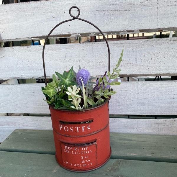 ブリキ ポストハングS レッド(UN1479）穴あきプランター | LINEブランドカタログ