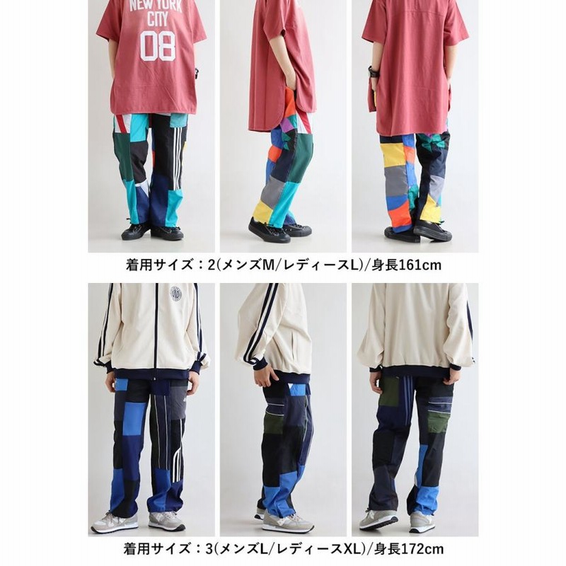 パンツ ワイド ストレート メンズ レディース パッチワーク パンツ ワイド ストレート メンズ レディース パッチワーク