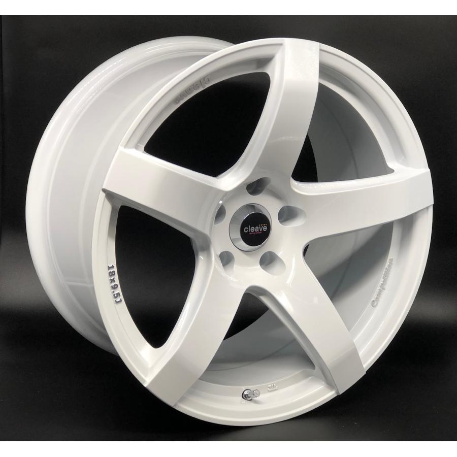 CLEAVE RACING TS54C 18x9.5J +18 5H-114.3 ホワイト 4本セット S13 S14 S15 180SX JZX90 JZX100 JZX110 R34 ...