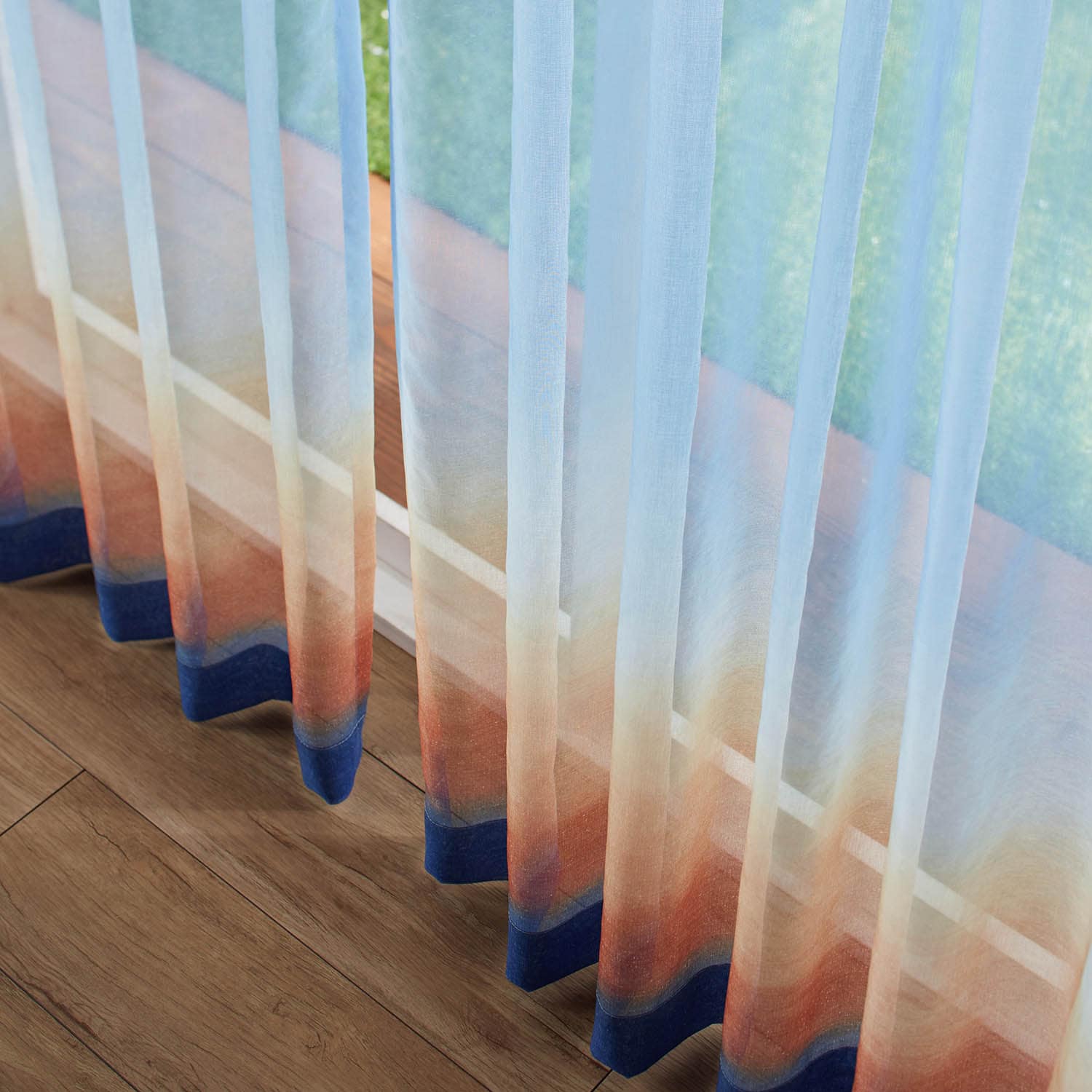 【サイズ合えばお買得】 朝焼けの空を映したボイルカーテン 【エモカーテン】＜2枚組＞ | LINEブランドカタログ