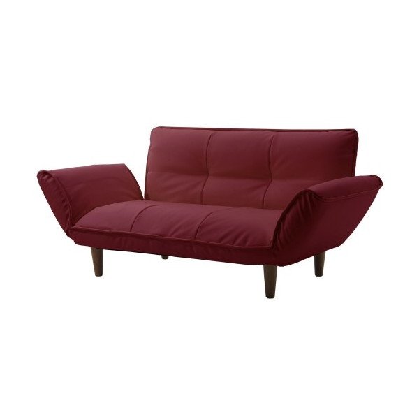 CELLUTANE KAN ソファ PVCレッド 日本製 14段 リクライニング 座面ポケットコイル 二人掛け A01p-596RE メーカー直送 通販 LINEポイント最大0.5%GET ...