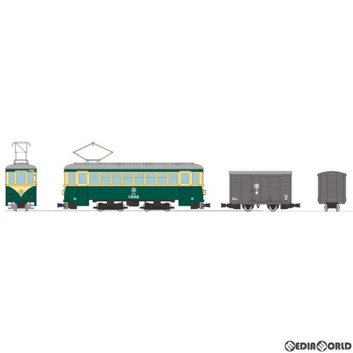 『新品即納』{RWM}303367 鉄道コレクション(鉄コレ) ナローゲージ80 猫屋線直通用路面電車+貨車セット HOナローゲージ 鉄道模型 ...