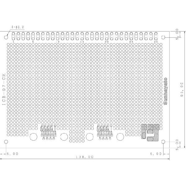 サンハヤト 基板 ICB-97-CK ユニバーサル基板 Dsubコネクタが直接実装できる | LINEショッピング