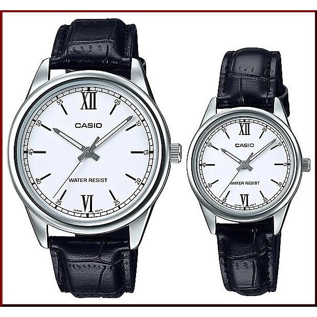 CASIO Standard カシオ スタンダード ペアウォッチ 腕時計 ホワイト文字盤 ブラックレザーベルト海外モデル MTP-V005L-7B2/LTP-V005L-7B2 | LINE ...