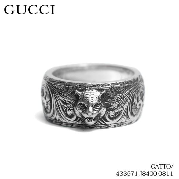 Gucci gatto thin silver 10mm ring with feline head store