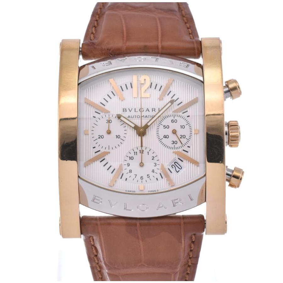 【BVLGARI】ブルガリ アショーマ AA48SGCH クロノグラフ デイト SS/K18YG 自動巻き メンズ C#114011 ...
