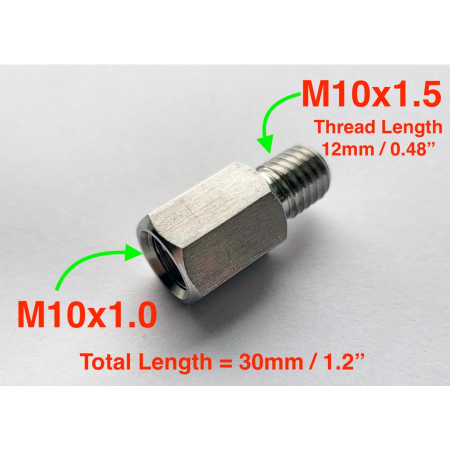 ステンレス製 オスM10P1.5-メスM10P1.0 ブレーキホースエンド 変換アダプター | LINEブランドカタログ