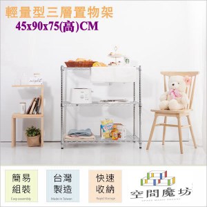 【空間魔坊】45x90x75高cm 輕型三層架 波浪架 鐵力士架 9045推薦 | 特力屋 | LINE購物