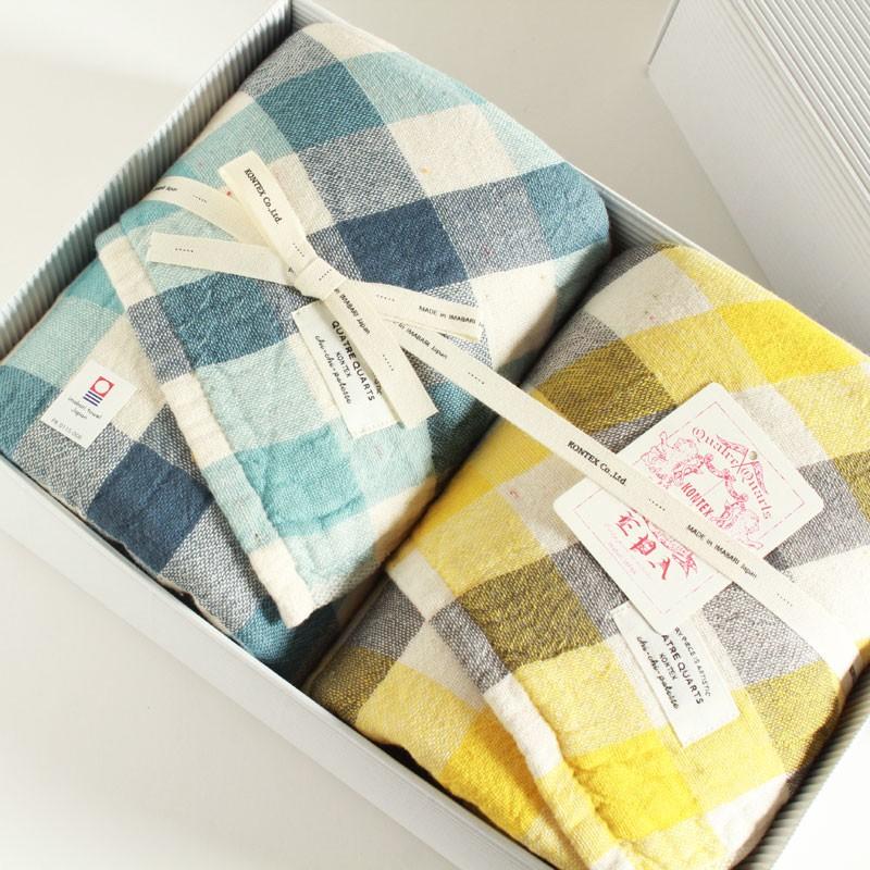 今治タオル コンテックス ブロックチェック ギフトセット Imabari Towel Kontex Block Check GiftSet バスタオル2枚 | LINEブランドカタログ