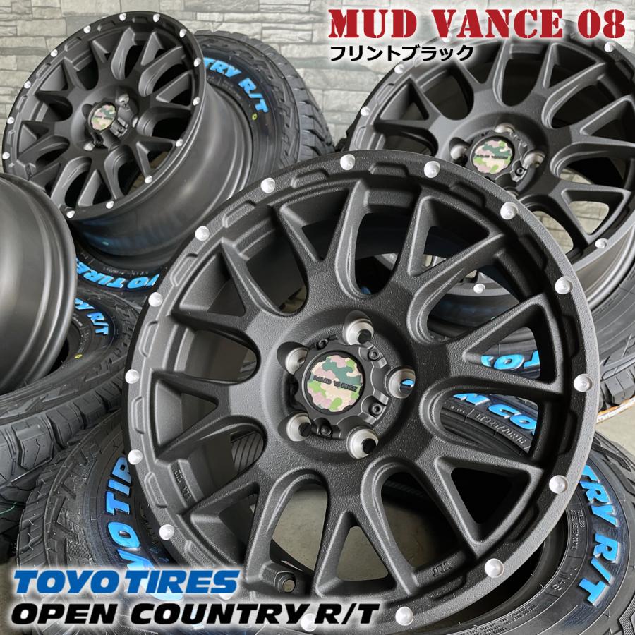 即納 タイヤホイール4本セット マッドヴァンス08 16×7.0J+38 5/114.3 黒 トーヨー オープンカントリー R/T 235/70R16 デリカD:5 RAV4 CX-5 ...
