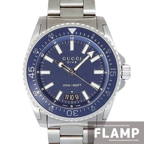 GUCCI グッチ ダイブ 136.2/YA136203 ブルー ネイビー クォーツ 稼働品 ダイヴ メンズ 腕時計【美品中古】 | LINE ...