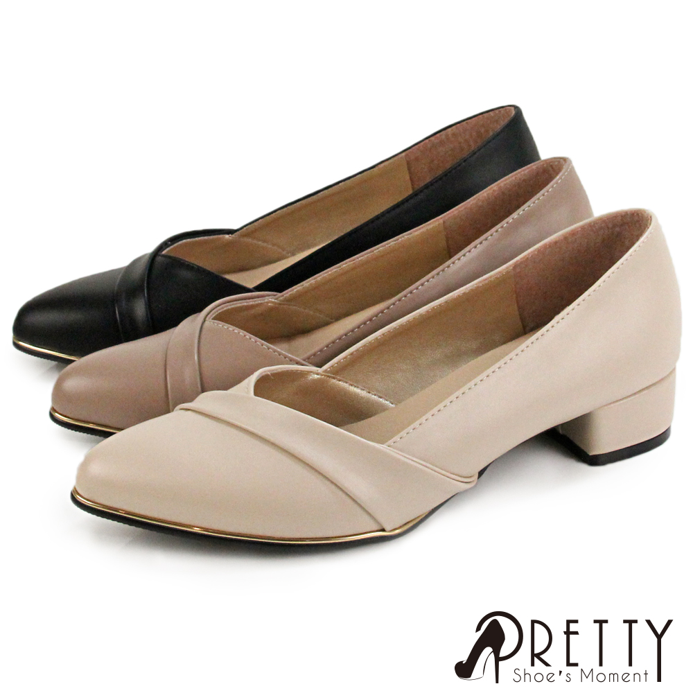 【Pretty】女鞋 跟鞋 低跟鞋 包鞋 素面 尖頭 粗跟 v口 台灣製 OL 通勤 面試BA-23811推薦 | PChome 24h購物 | LINE購物