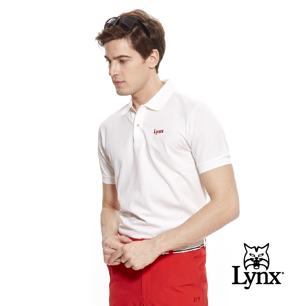 【Lynx Golf】男款經典配色Logo繡字短袖POLO衫-白色推薦 | PChome 24h購物 | LINE購物