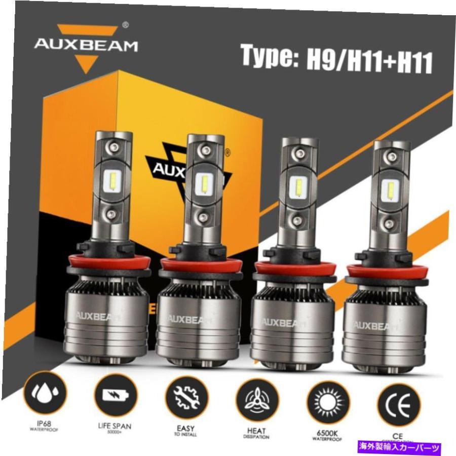 USヘッドライト 2ペアAUXBeam T1 H9 H11 H8 LEDヘッドライトキャンバス電球70W 8000LM明るい 2Pairs AUXBEAM T1 H9 H11 H8 LED ...