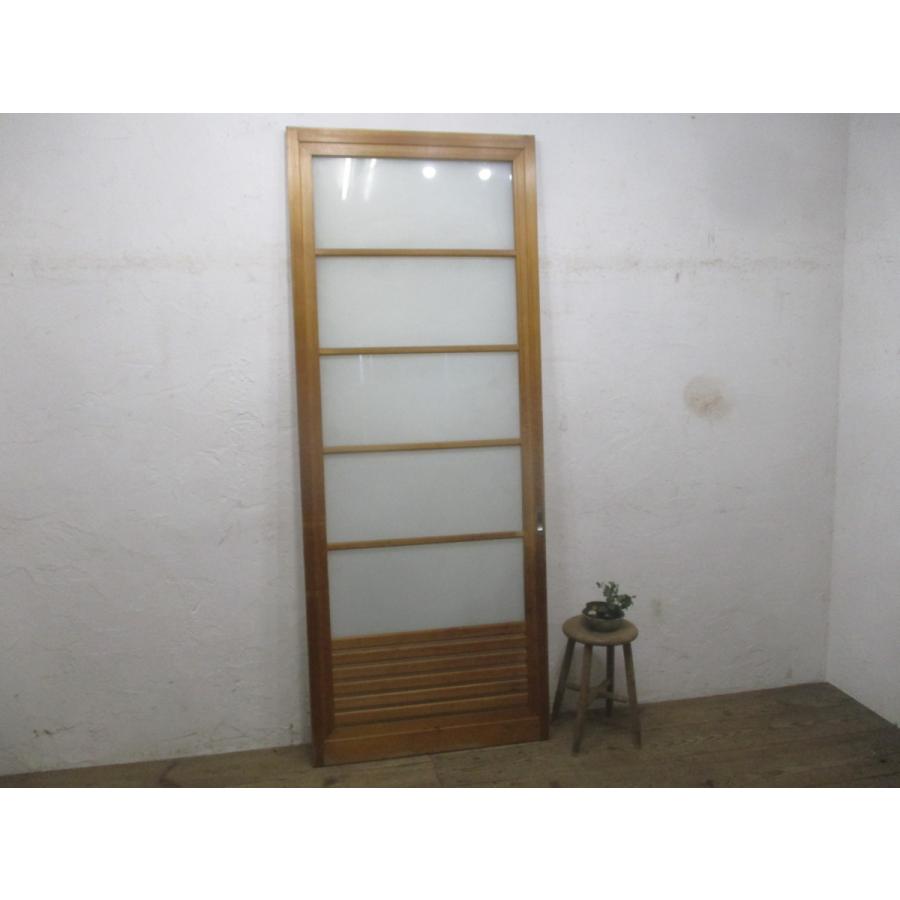 タL264 (2)【H219cm×W82,5cm】 特大サイズの木製ガラス戸 特注 建具 引き戸 サッシ 古民家 町屋 建築資材M下 ...