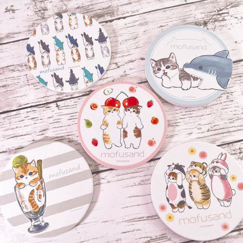 最終値下げ 吸水コースター テーブルウェア モフサンド さくらんぼ PK mofusand マリモクラフト プレゼント メール便可 kids ...