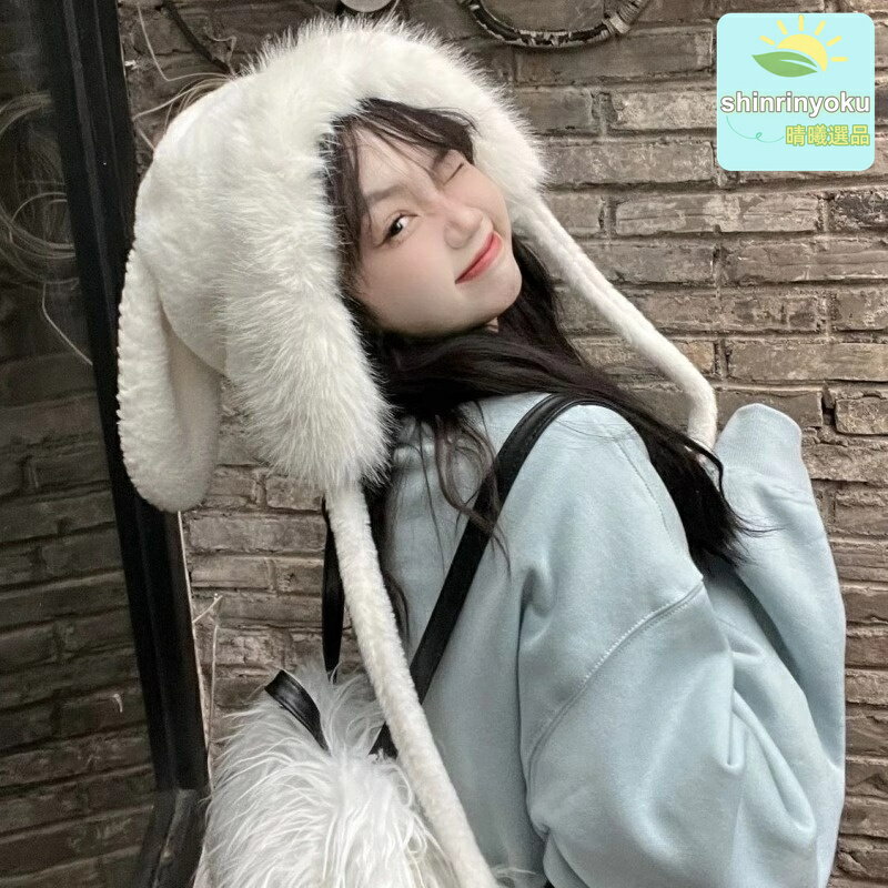 【萌趣顯臉小】兔子假髮帽 保暖假髮 可愛帽子 一體式假髮 可拆卸長耳朵 甜美長卷發 秋冬保暖 拍照約會必備推薦 | 台灣樂天市場 | LINE購物