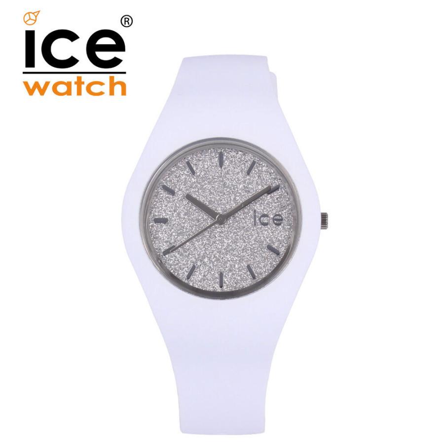 ICEWATCH アイスウォッチ ICE glitter アイス グリッター腕時計 レディース クオーツ ステンレス シリコン ラバー ホワイト シルバー ラメ キラキラ 001351 ...