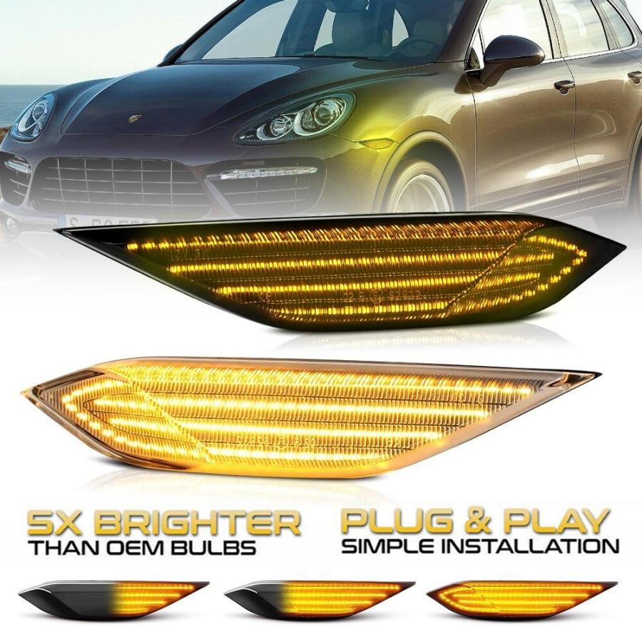 ポルシェ カイエン958 92a 2011-2014 95863107200 用 ダイナミック led サイドライト ウィンカー 外装 ...