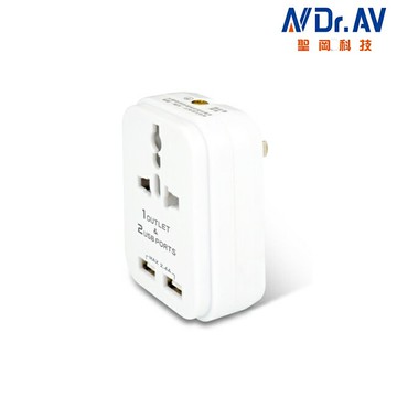 Dr.AV聖岡 2USB+2P台灣專用萬國轉換插頭 PB-97U TNT-97U 手機充電器 2.4A推薦 | 台灣樂天市場 | LINE購物