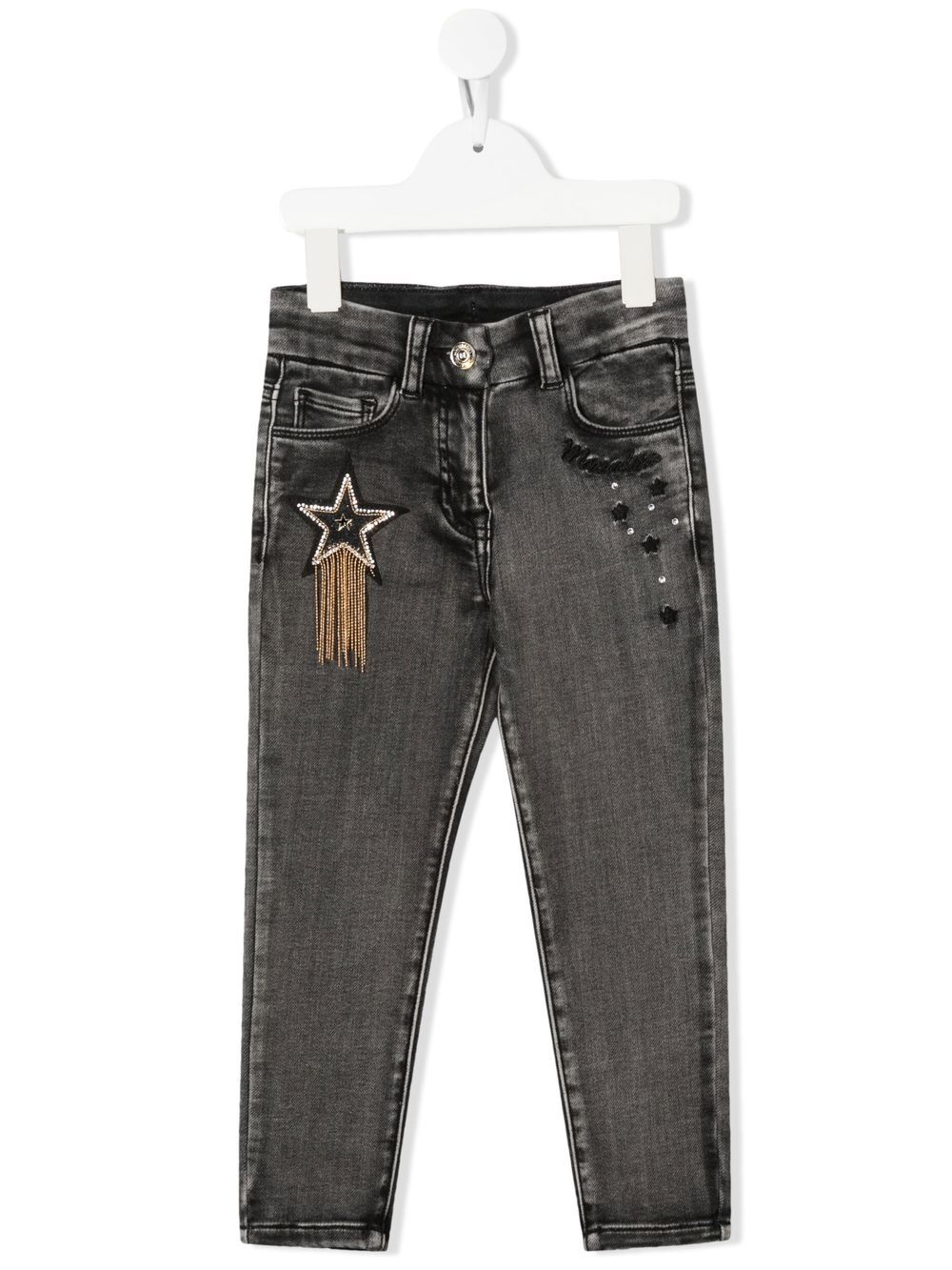 Monnalisa - mid-rise slim-cut jeans - kids - Spandex/Elastane/Cotton ...